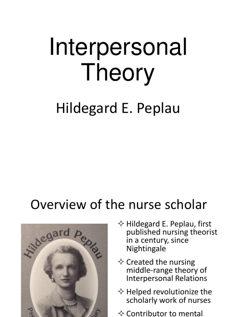 Interpersonal Theory: Hildegard E. Peplau | Download Free PDF | Behavioural Sciences | Neuroscience