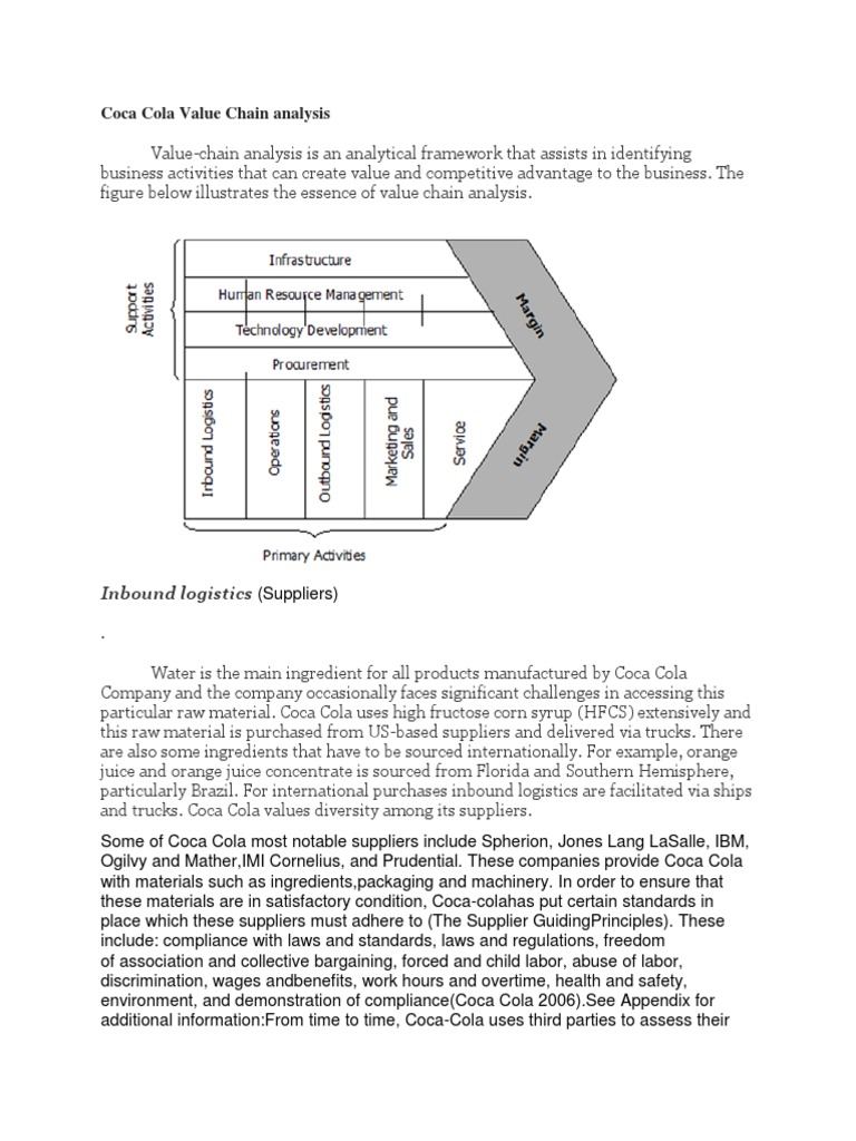 Coca Cola VC | PDF | Coca Cola | Value Chain