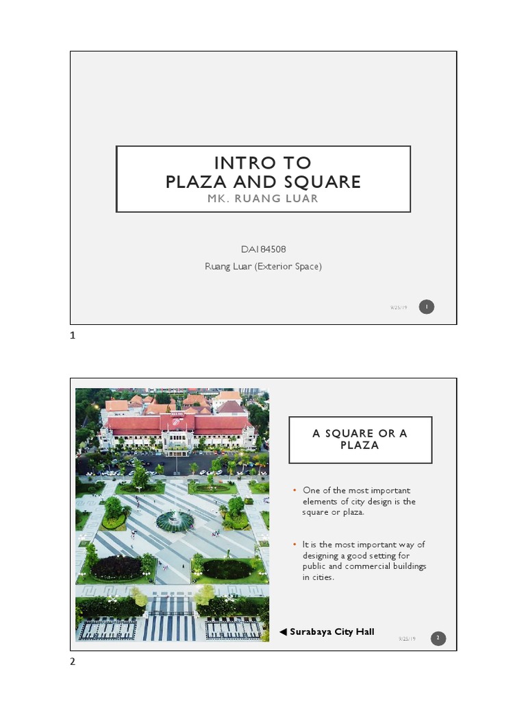 Plaza vs. Square: Key Differences | PDF | Shape | Space