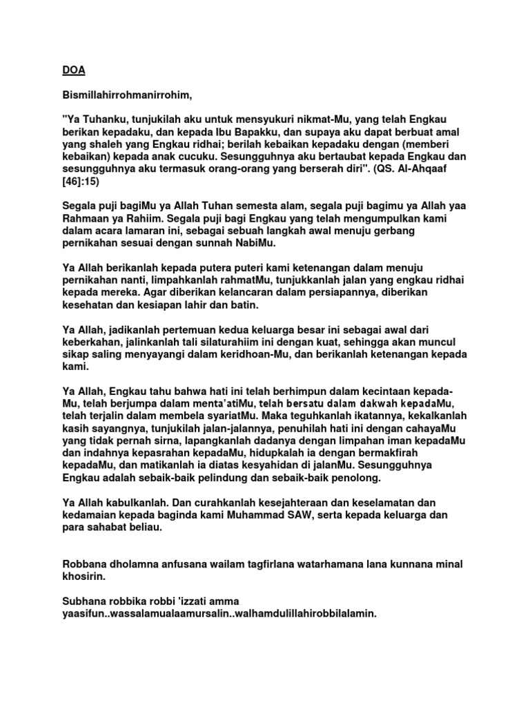 Draft Pembacaan Doa | PDF