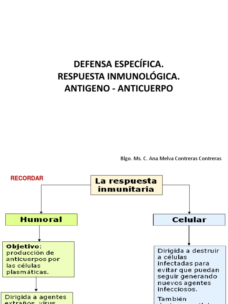 Defensa Especifica | PDF | Sistema inmune | Anticuerpo