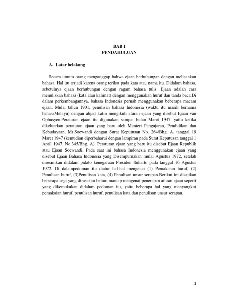 Makalah Ejaan Bahasa Indonesia Dan Pemak | PDF Makalah Ejaan Bahasa Indonesia Dan Pemak | PDF