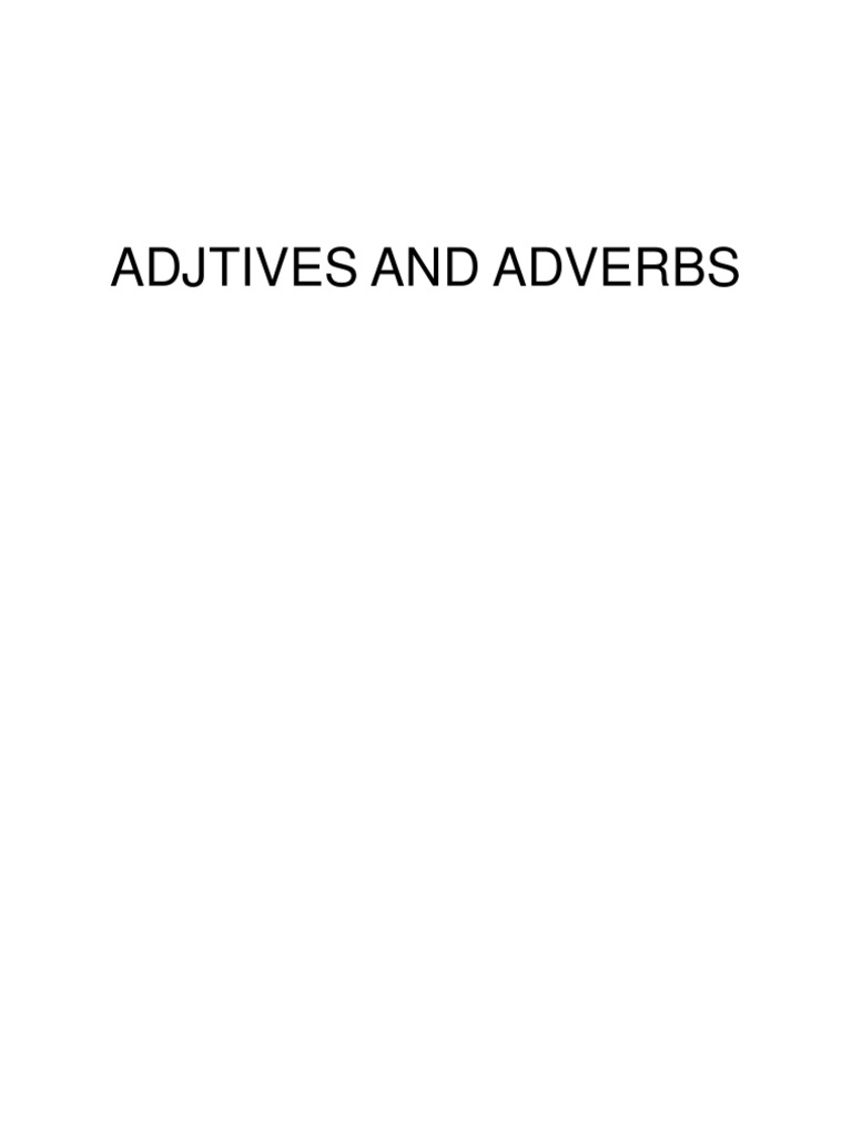 Adj and Adv | PDF