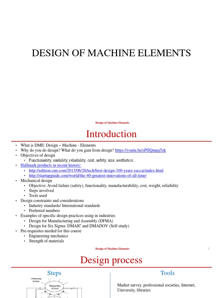Design of Machine Elements | PDF | Fatigue (Material) | Yield (Engineering)