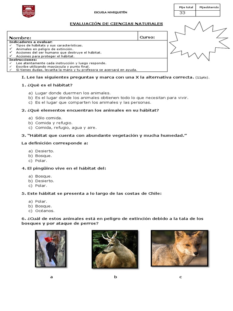 Evaluación Hábitat 2C | PDF | Habitat | Extinción
