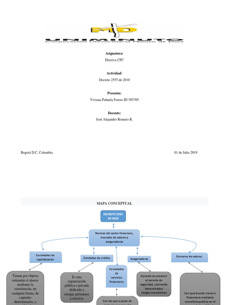 Decreto 2555 Del 2010 | PDF | Reaseguro | Seguro