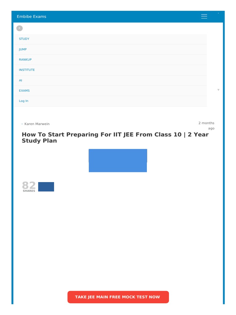 How To Start Preparing For IIT JEE From Class 10 - 2 Year Study Plan ...