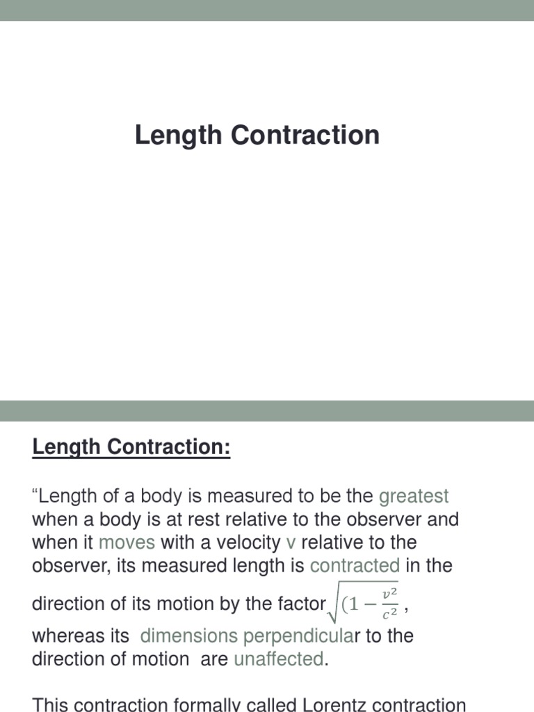 Length Contraction | Download Free PDF | Theoretical Physics | Geometry