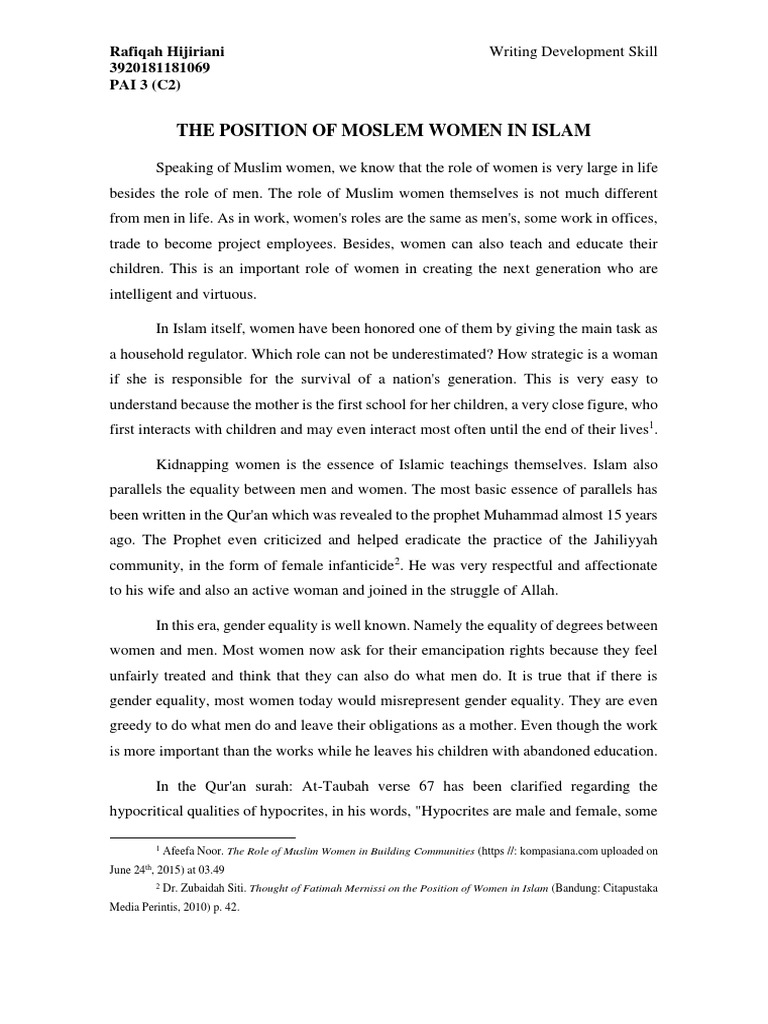 Role of Muslim Women in Islam | PDF | Women In Islam | Hadith