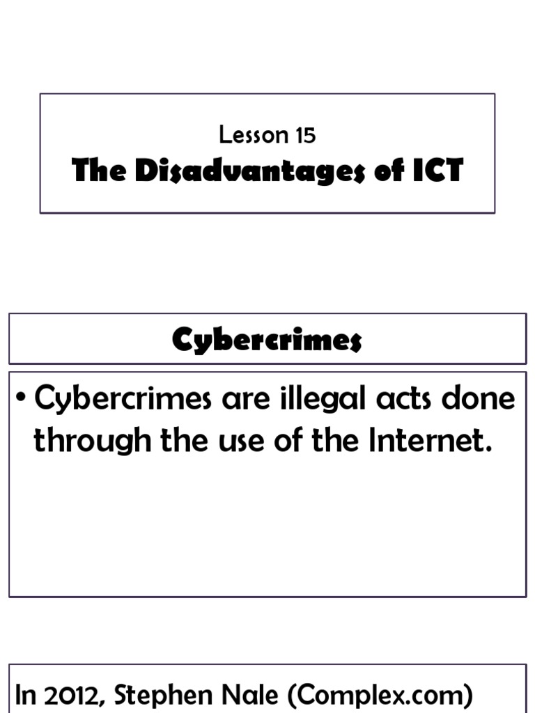 LESSON 15 The Disadvantages of ICT | PDF | Cybercrime | Copyright ...