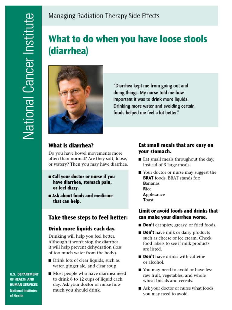 Radiation Side Effect Diarrhea | PDF | Diarrhea | Drink