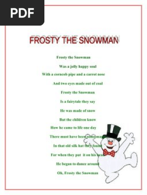 Frosty The Snowman Lyrics