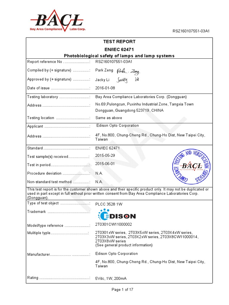 【IEC EN 62471】 | PDF | Infrared | Ultraviolet