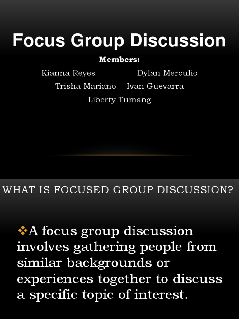 Focus Group Discussion | PDF | Focus Group | Observation