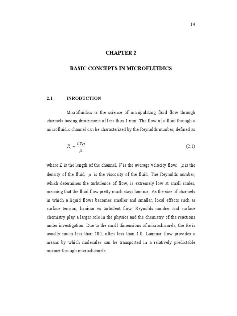 Basic Concept | PDF | Microfluidics | Fluid Dynamics
