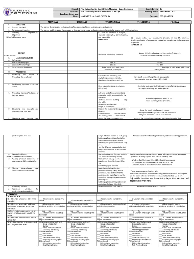 Applying Perimeter Concepts to Solve Real-World Math Problems | PDF ...