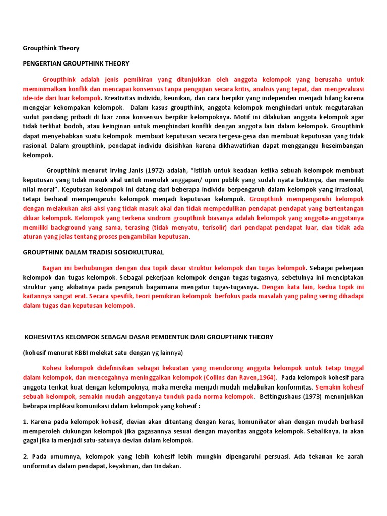 Groupthink Theory | PDF
