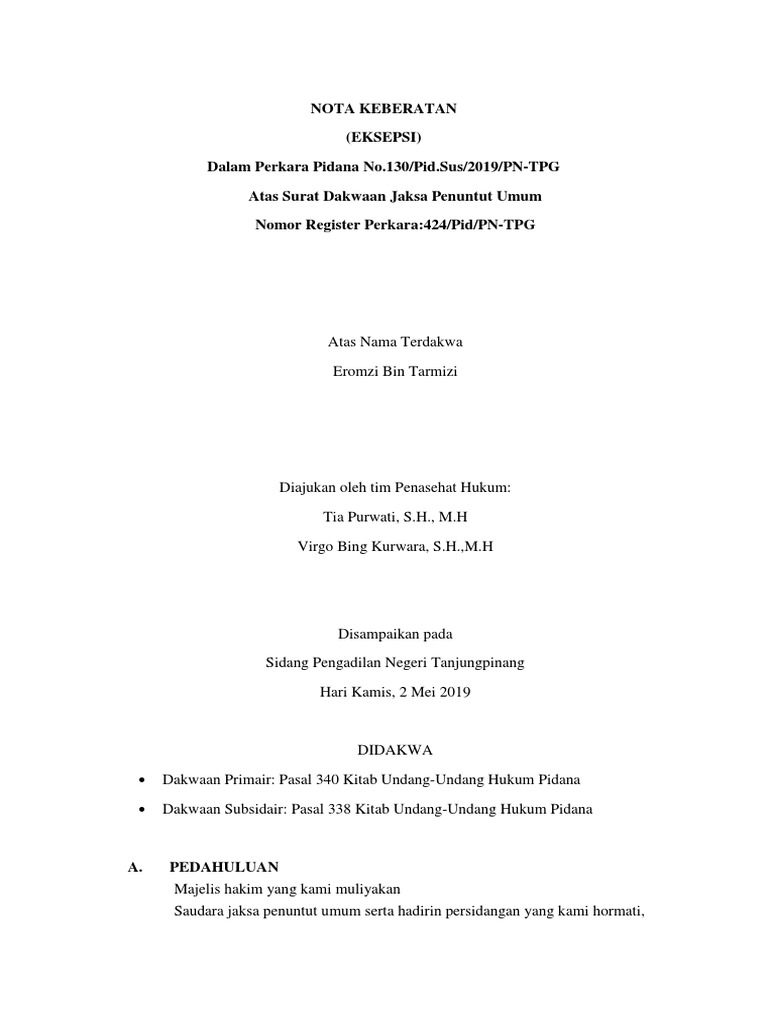 Nota Keberatan | PDF