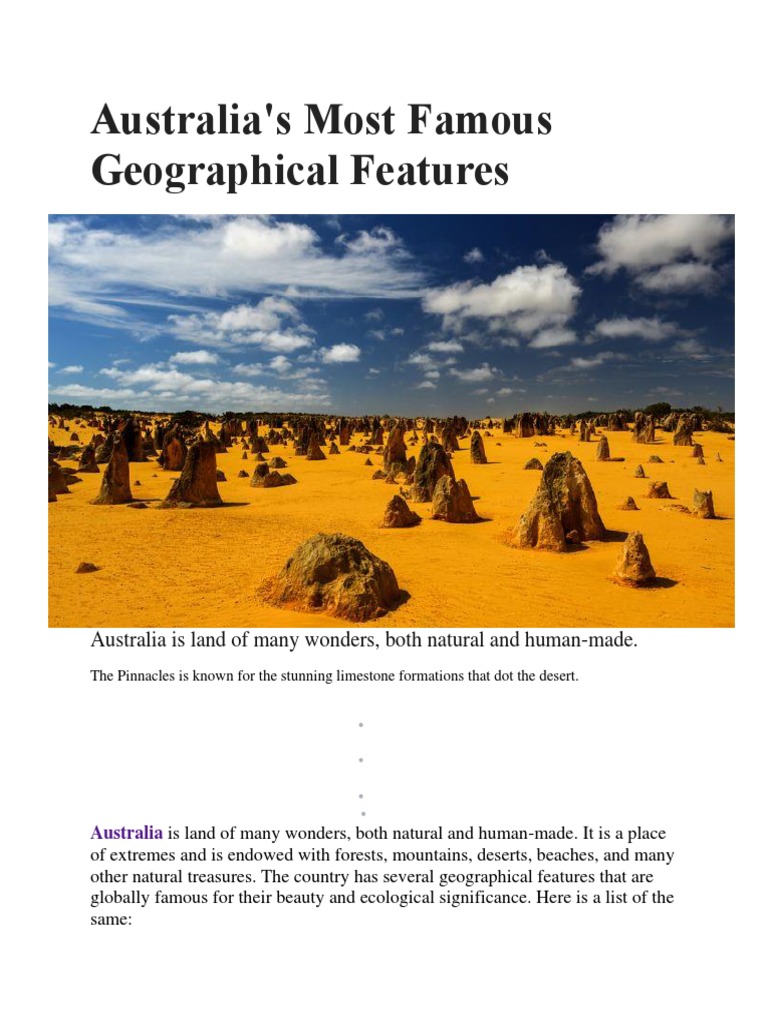 Australia Geographical Features | PDF | Coral Reef | Nature