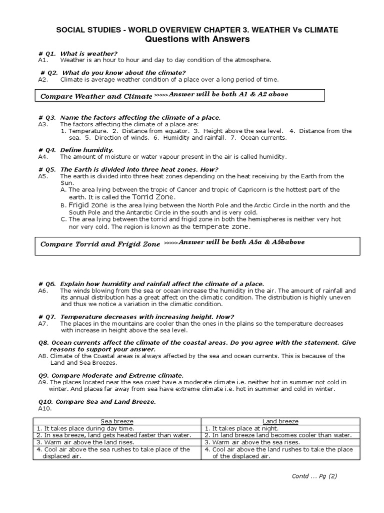Weather and Climate Q&A for Students | PDF | Climate | Weather
