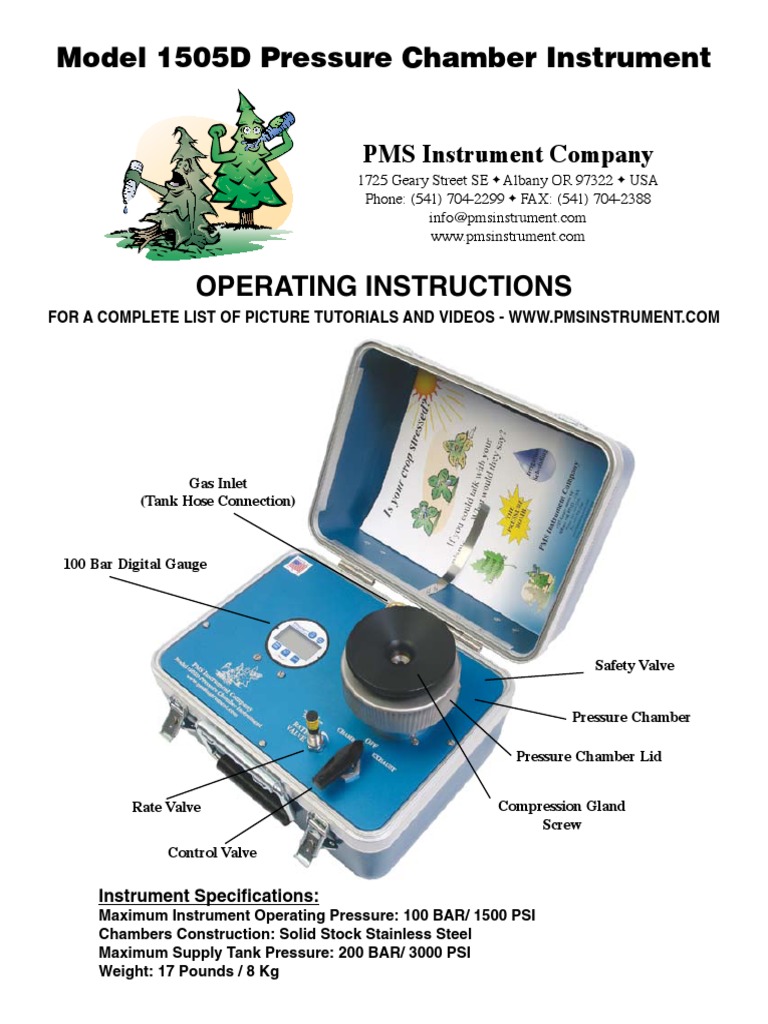 PMS 1505D Pressure Chamber Guide | PDF | Valve | Soil