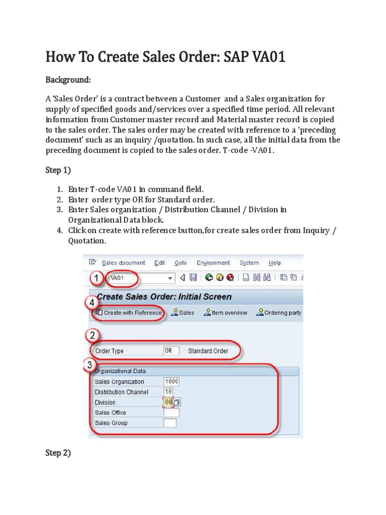 How To Create Sales Order: SAP VA01 | PDF | Delivery (Commerce) | Business