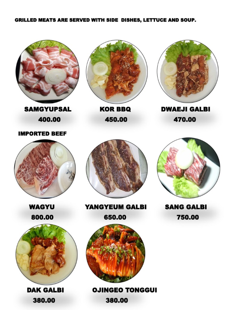 Imported Beef: Grilled Meats Are Served With Side Dishes, Lettuce and ...