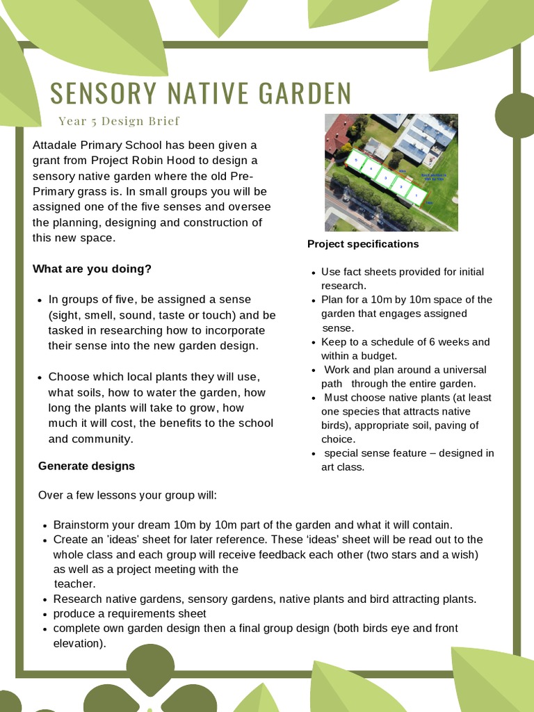 Sensory Native Garden | PDF | Gardens | Senses