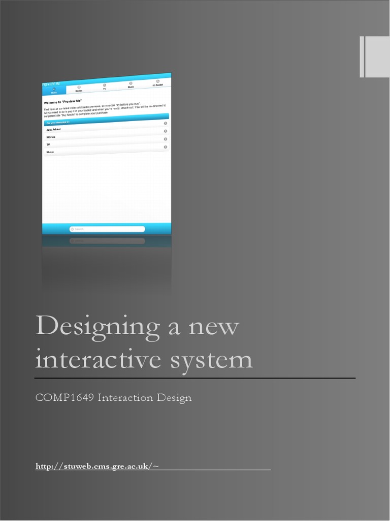 Designing A New Interactive System: COMP1649 Interaction Design | PDF | Icon (Computing ...
