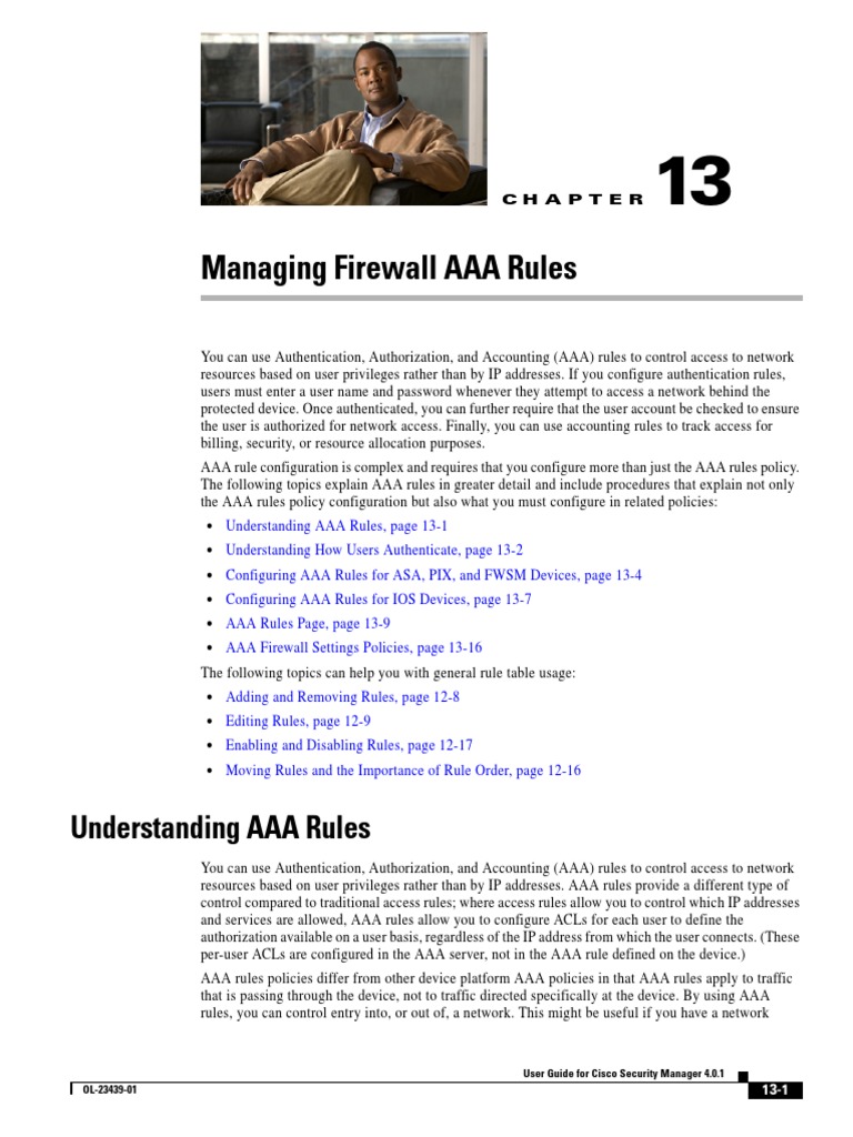 Managing Firewall AAA Rules | PDF | Radius | File Transfer Protocol