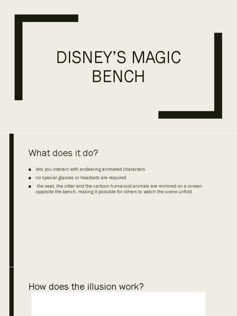 Disney's Magic Bench | PDF