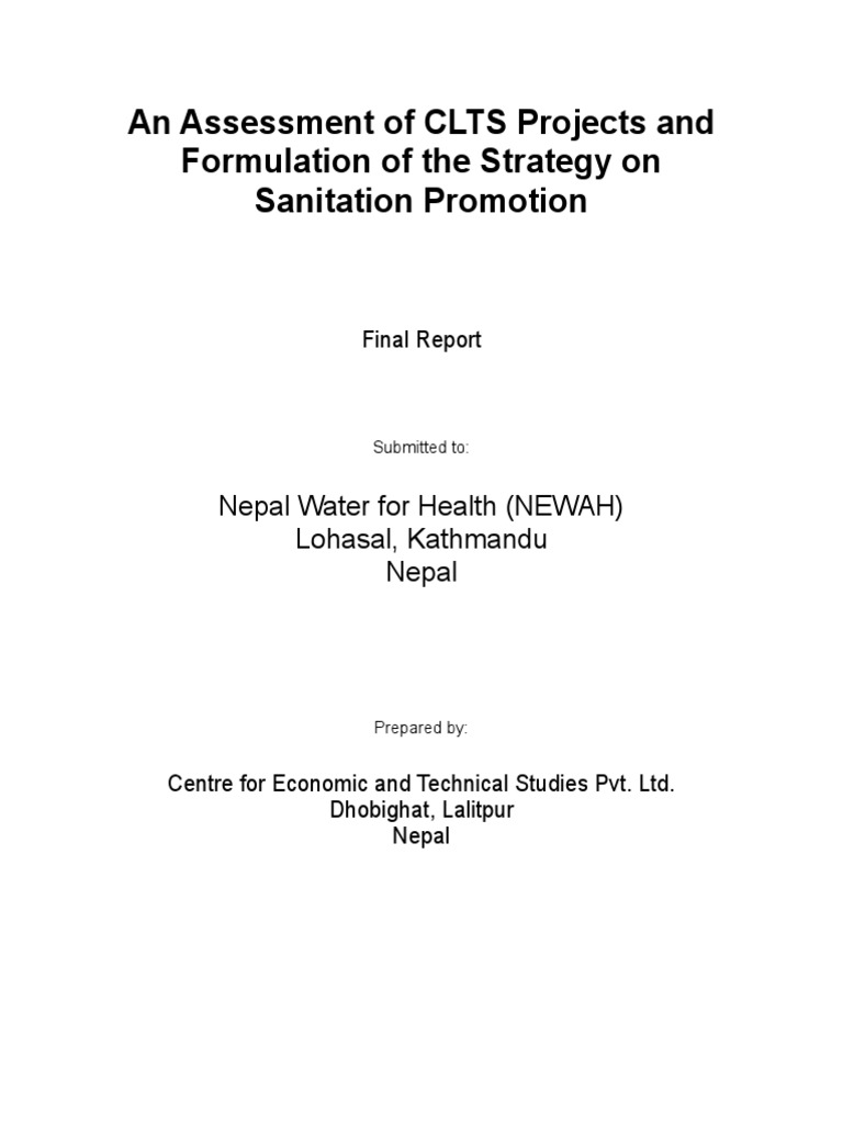 Final Clts Report | PDF | Sanitation | Survey Methodology
