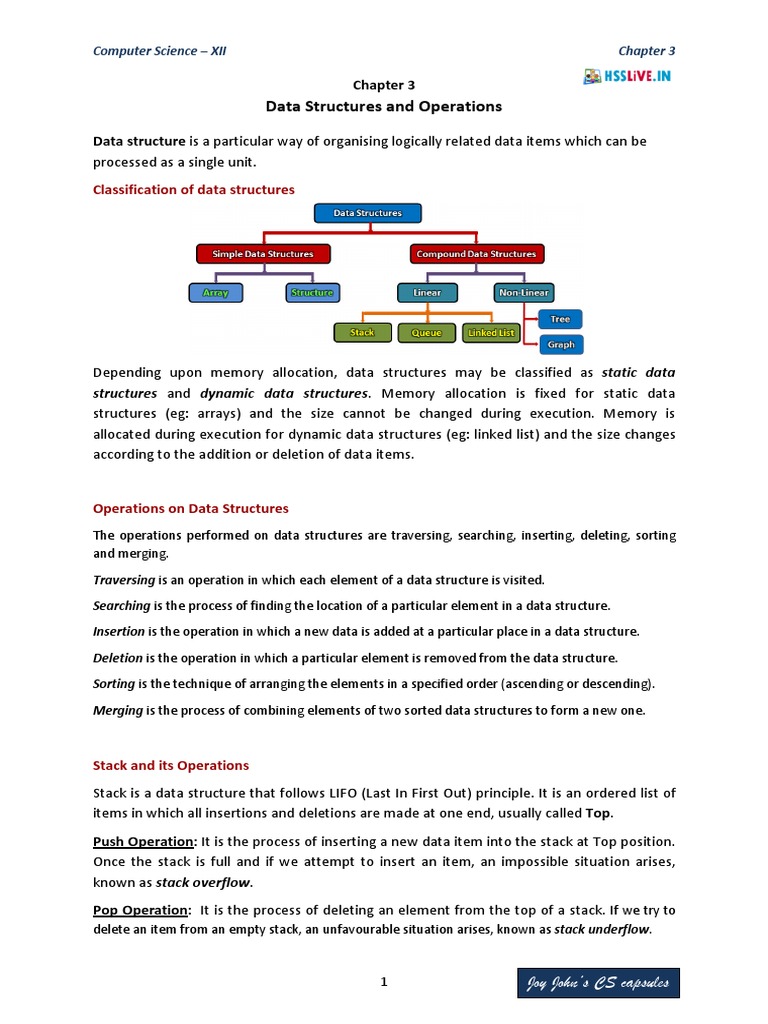 Xii Cs Chapter Data Structures Notes Pdf Queue Abstract Data Type Array Data Structure