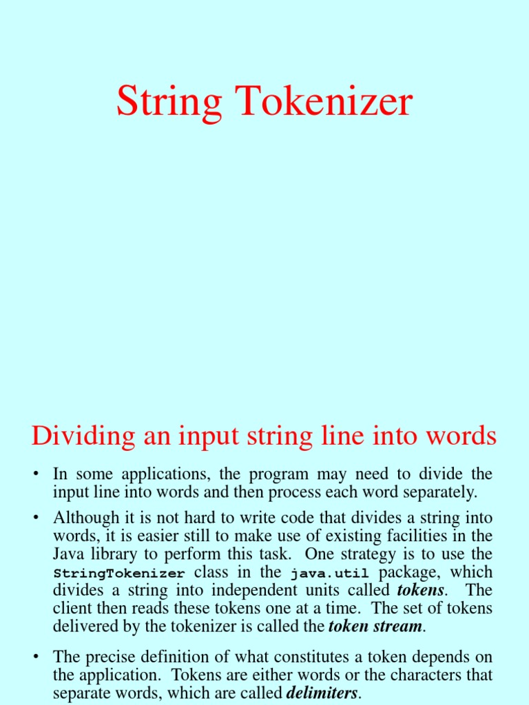 17 Stringtokenizer Pdf String Computer Science Java Programming Language