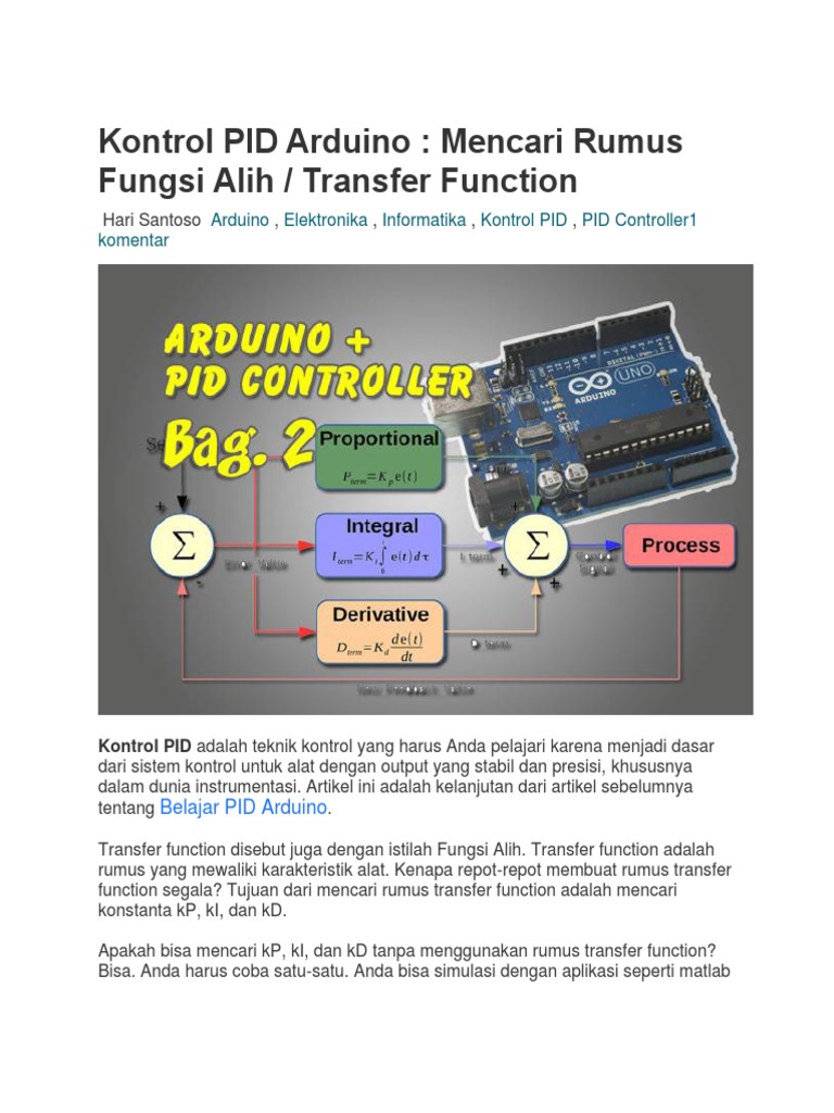 Kontrol PID Arduino (Transfer Fungsion) | PDF