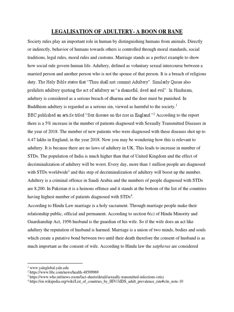 Adultery Decriminalization: Impact on Society | PDF | Adultery | Husband