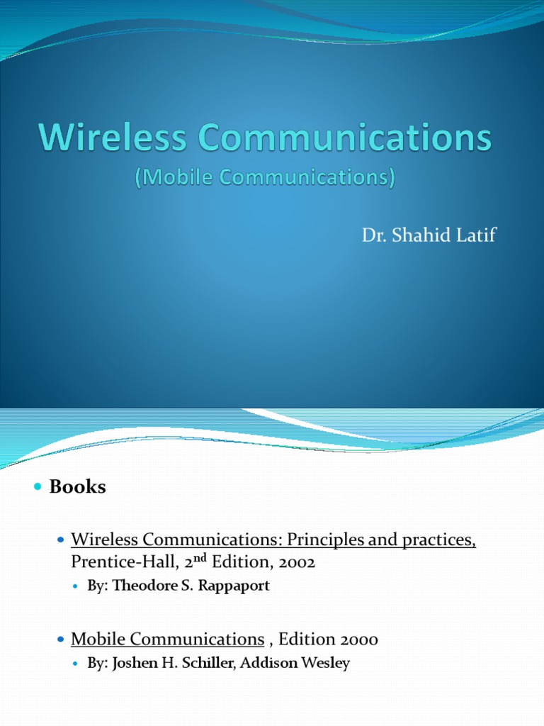 Lecture 01 - Wireless Communication | PDF | Data Transmission | Telephone