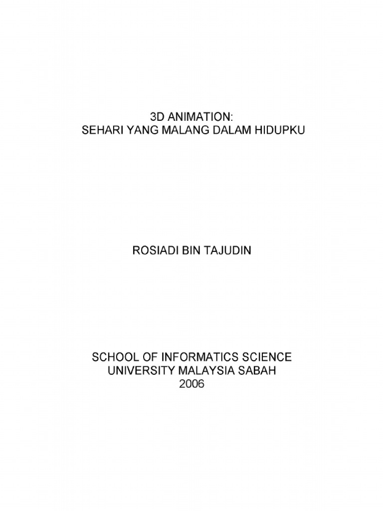 Final Report 3D Animation Project Report S PDF | PDF