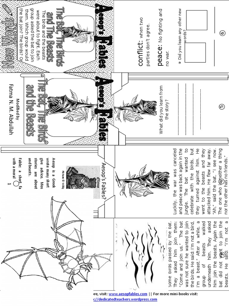 Aesops Fables The Bat The Birds and The Beasts | PDF | Fable ...