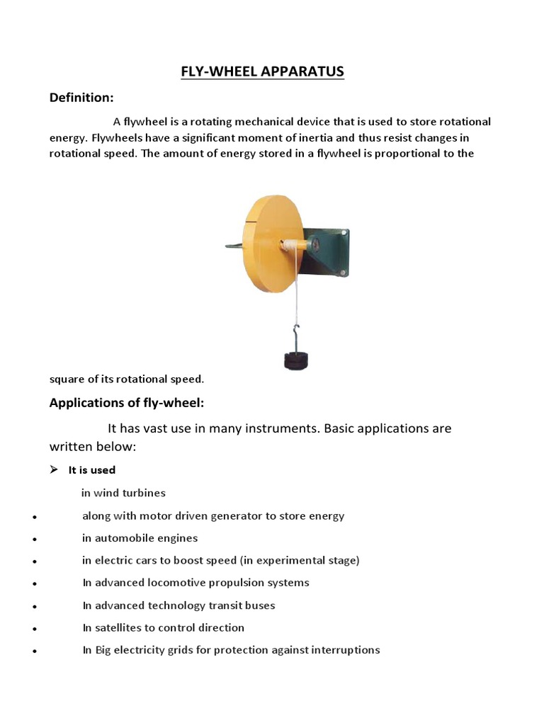 Fly-Wheel Apparatus: Definition | PDF