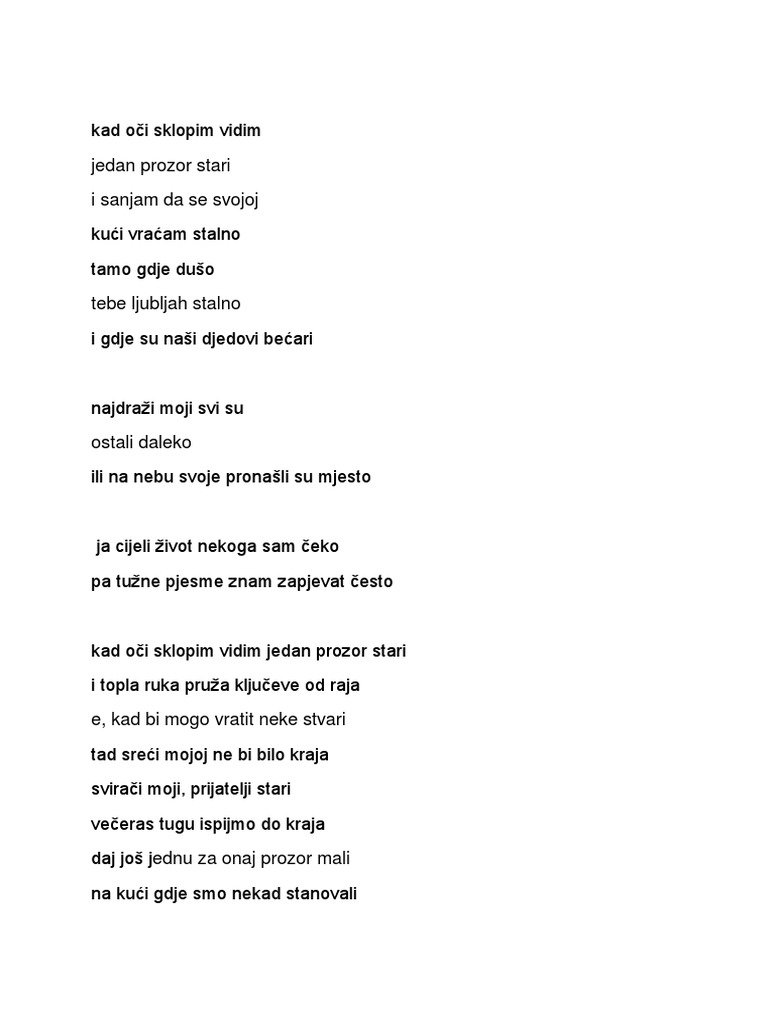 Riječi Pjesama | PDF