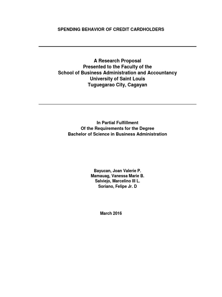 Spending Behavior of Credit Cardholders | PDF | Credit Card | Attitude ...