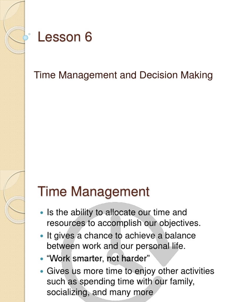 Decision Making and Time Management | PDF | Consensus Decision Making ...