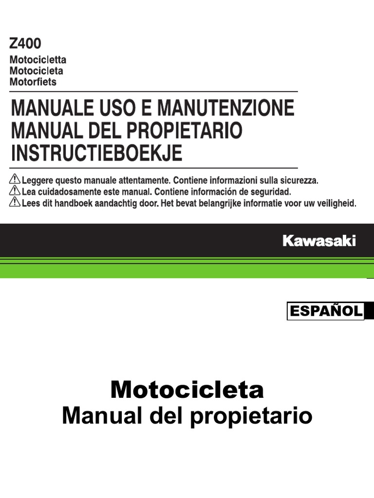 Z400 | PDF | Motocicleta | Tecnología de vehículos