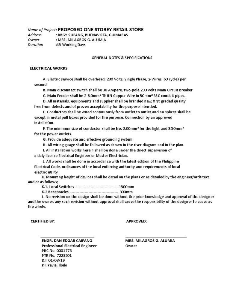 One-Storey Retail Store Electrical Plan | PDF | Technology & Engineering