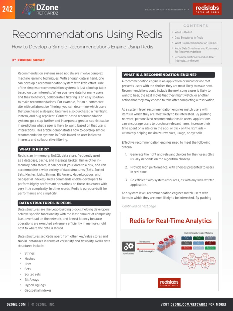 Recommendations Using Redis | PDF | Computer Engineering | Data Management