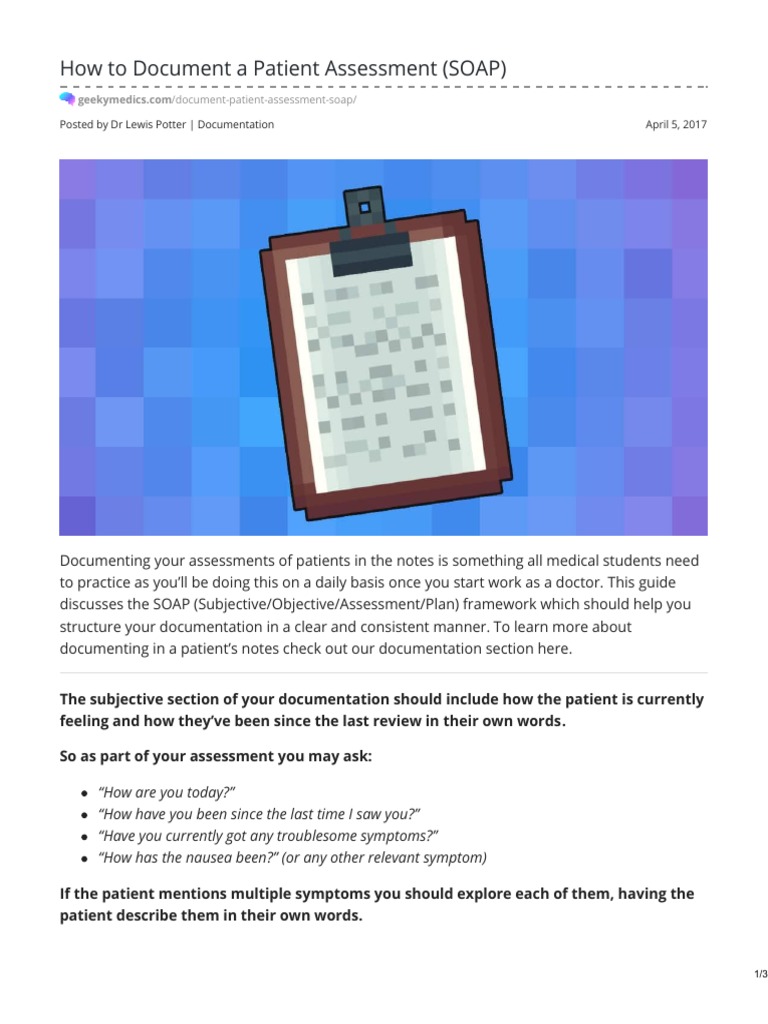 SOAP Patient Assessment Guide | PDF | Pneumonia | Clinical Medicine
