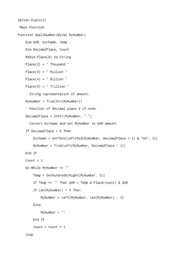 Spell Number | Download Free PDF | Computer Programming | Notation