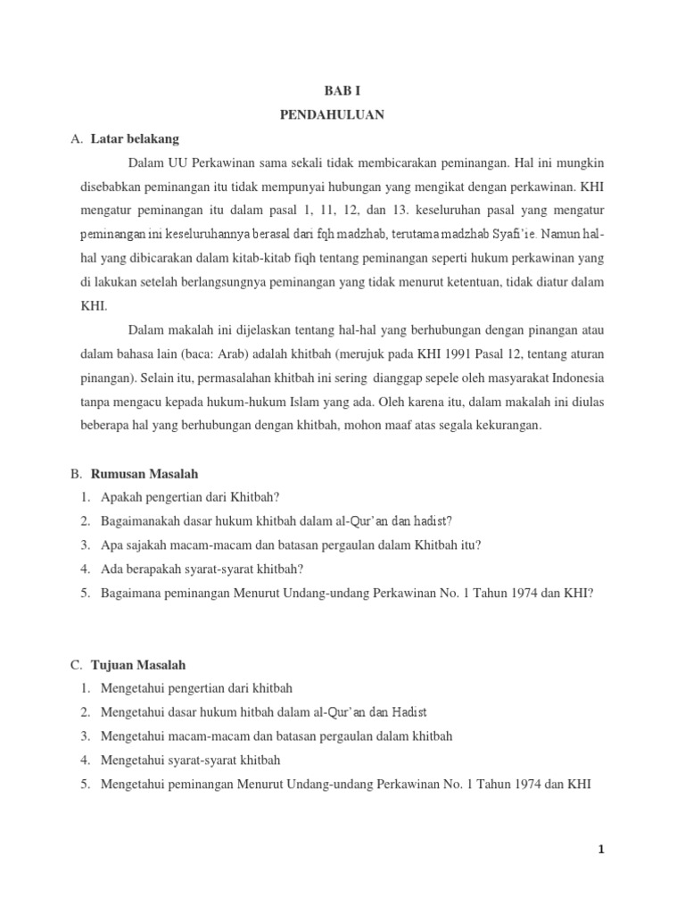 Khitbah Dan Pengertiannya | PDF