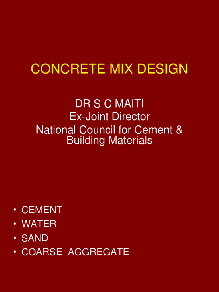 Concrete Mix Design | Download Free PDF | Concrete | Cement